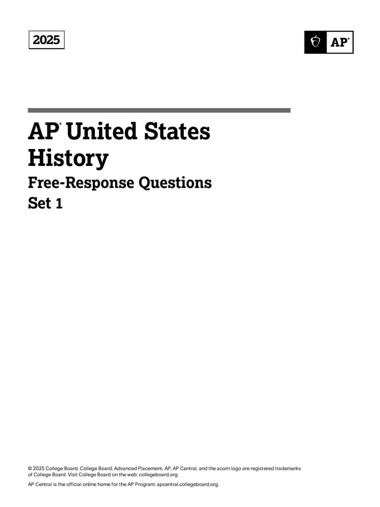 2025 AP United States History Free-Response Questions - Set 1 | PDF ...