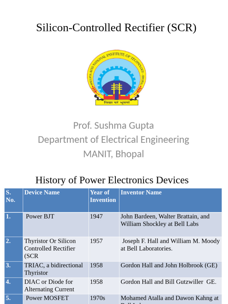 Overview of Silicon-Controlled Rectifiers | PDF | Bipolar Junction ...