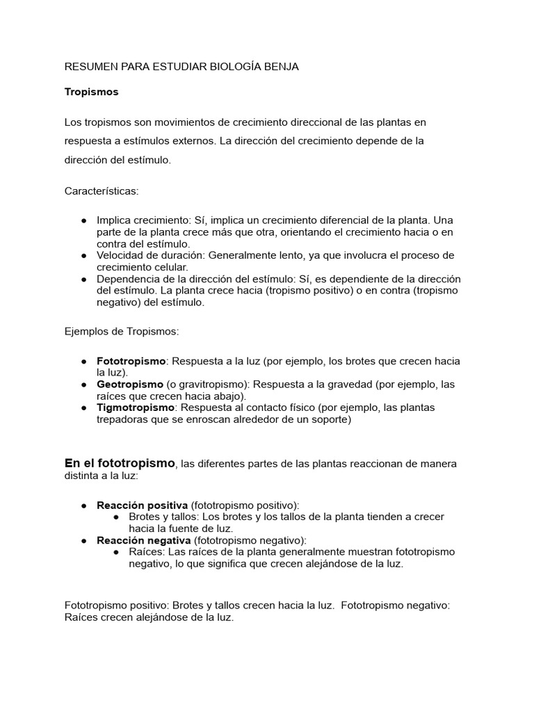 Resumen para Estudiar Biologia Benja | PDF | Raíz | Botánica