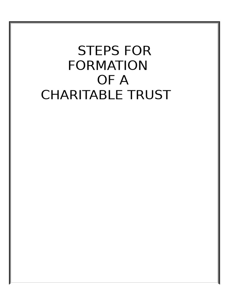Charitable Trust Formation Guide | PDF | Charitable Organization ...