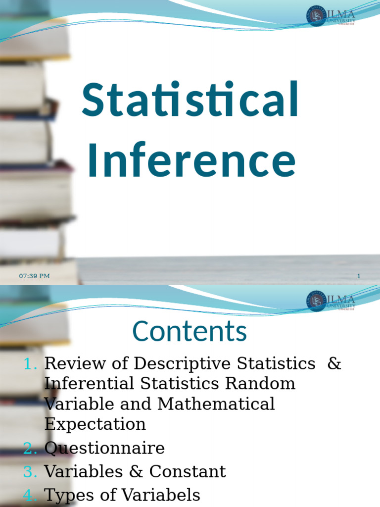 Lecture 1 Descriptive & Inferential Statistics | PDF | Level Of ...