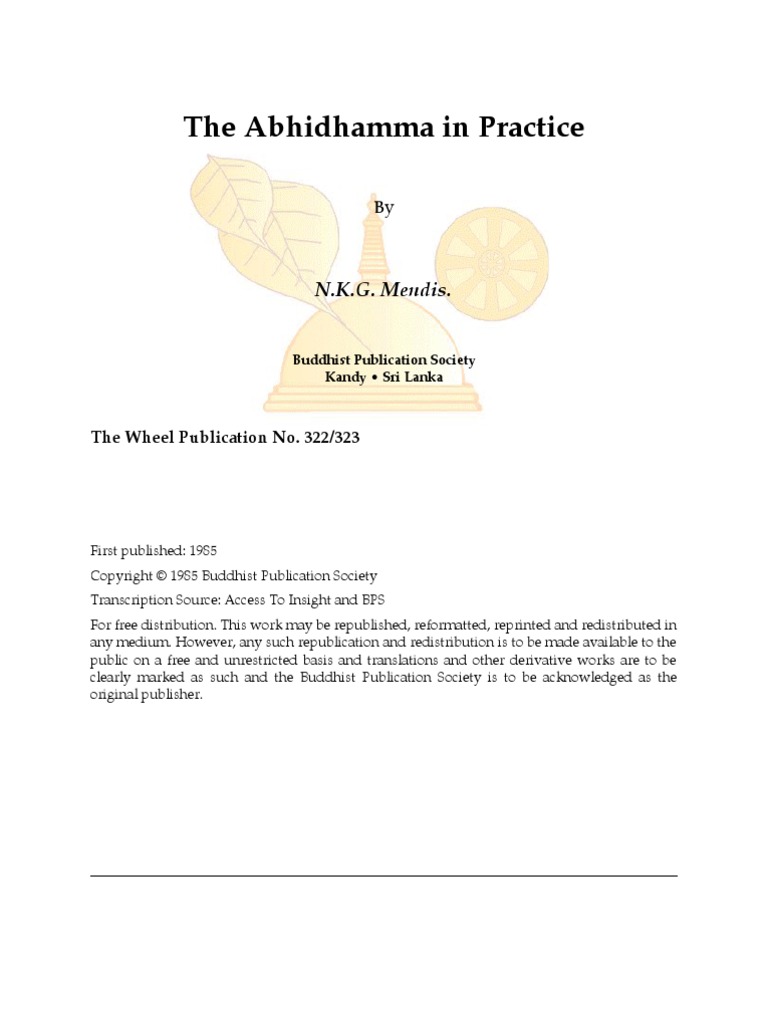Abhidhamma in Practice | PDF