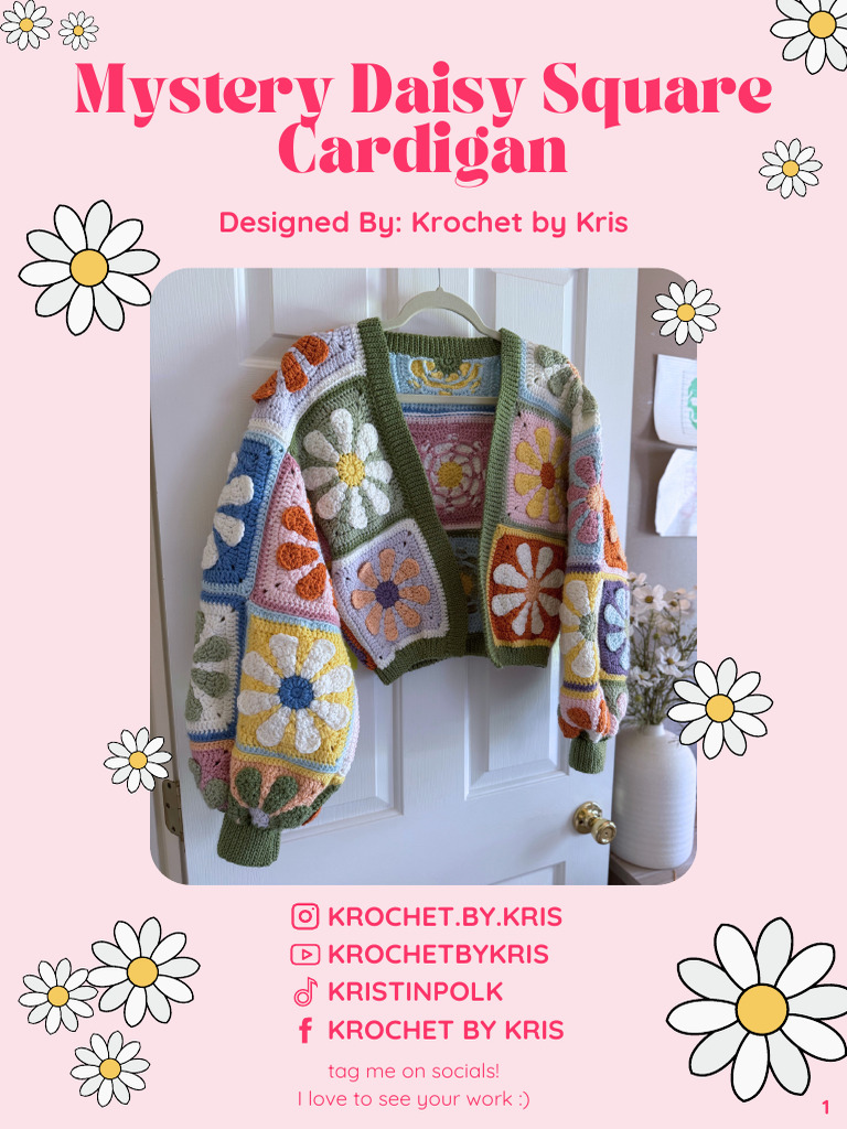 Mystery Daisy Cardigan Crochet Pattern | PDF | Crochet | Figured Fabrics