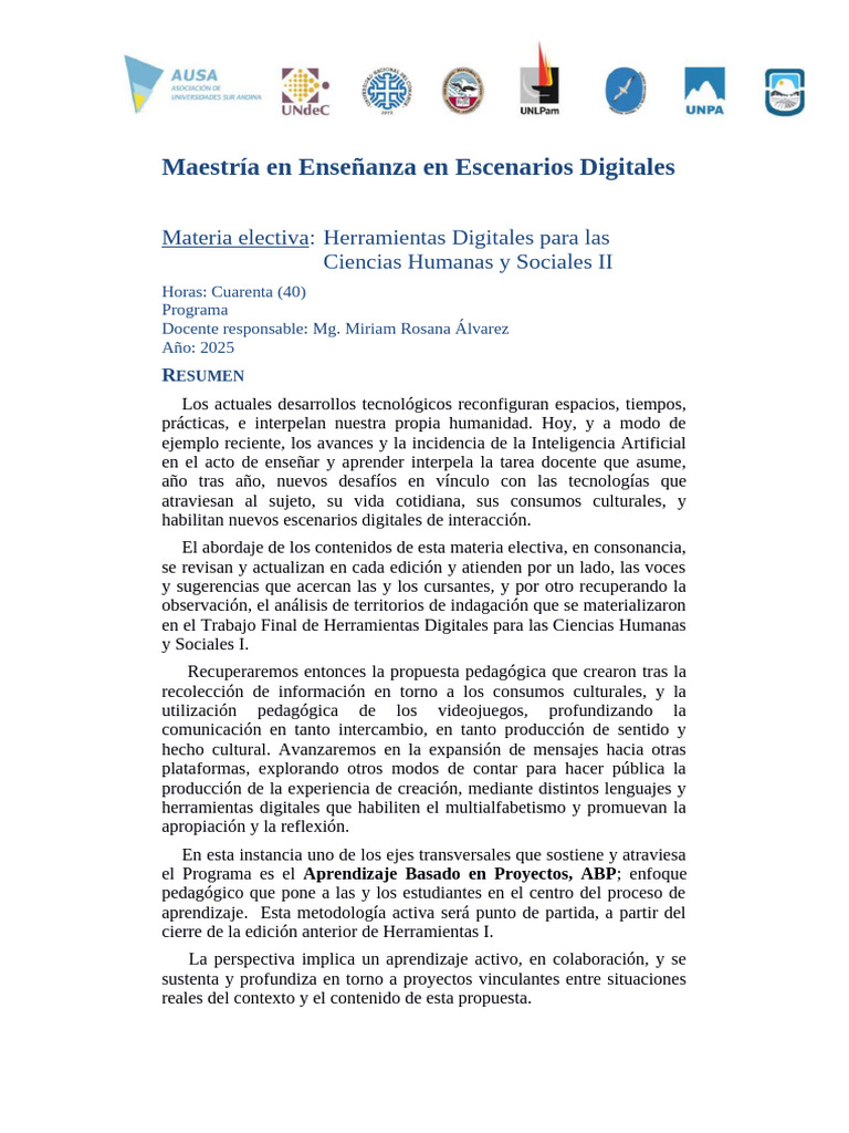 Programa Herramientas Digitales II | PDF | Inteligencia artificial ...