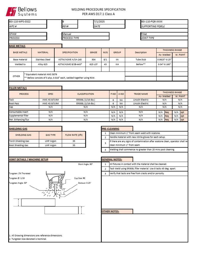 Bsi-110-Wps-0322 Revb Aws d17.1 Manual Fillet Lap | PDF | Welding ...
