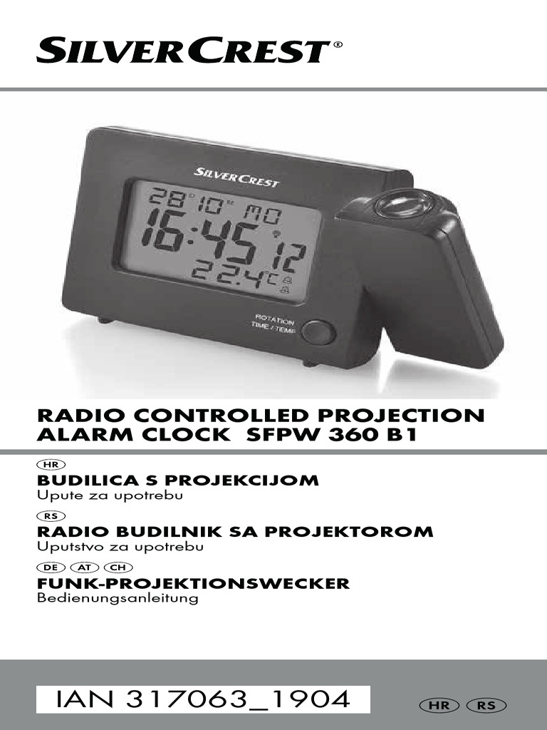 Radio Controlled Projection Alarm Clock SFPW 360 B1: Budilica S ...