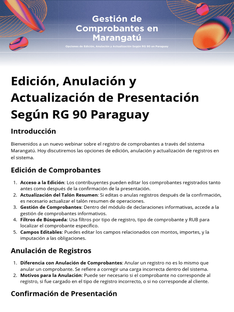 Edición y Anulación en RG 90 Paraguay | PDF | Informática