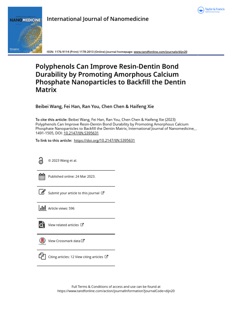 Polyphenols Can Improve Resin-Dentin Bond Durability by Promoting ...