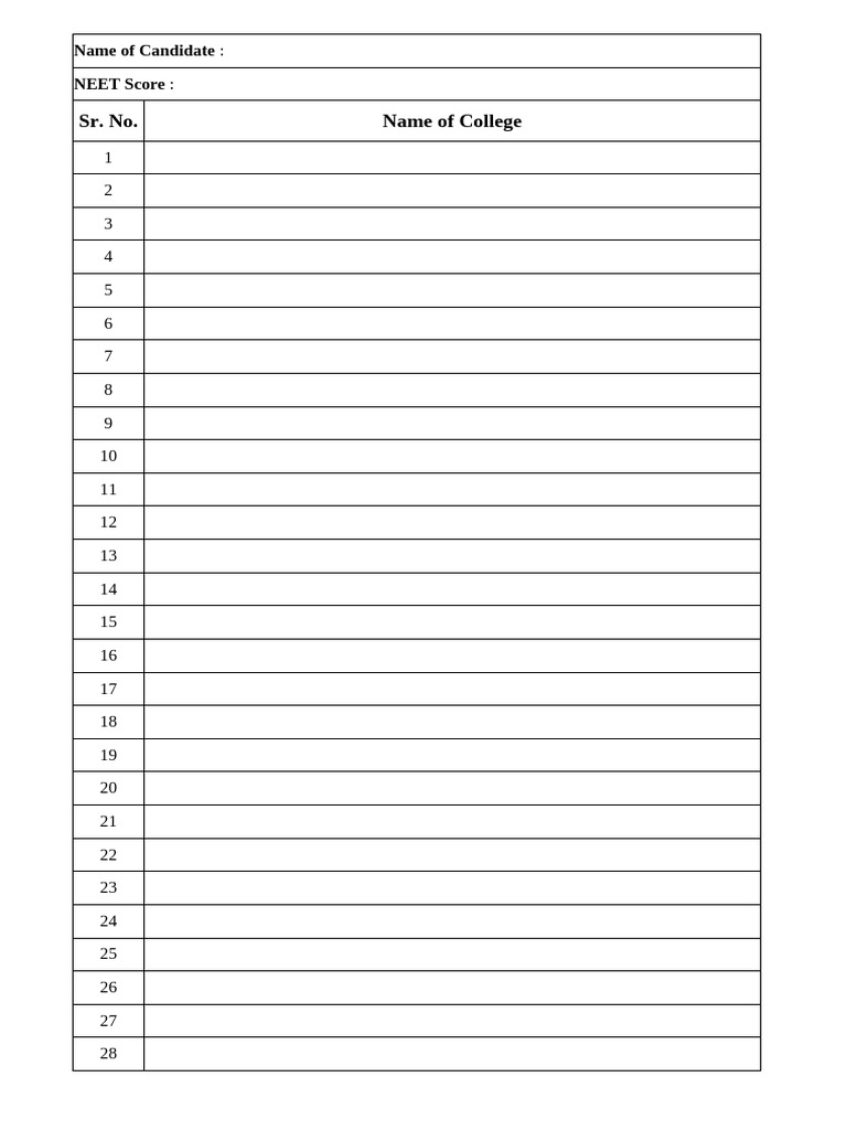 Sample Option Form BIHAR 2025 | PDF