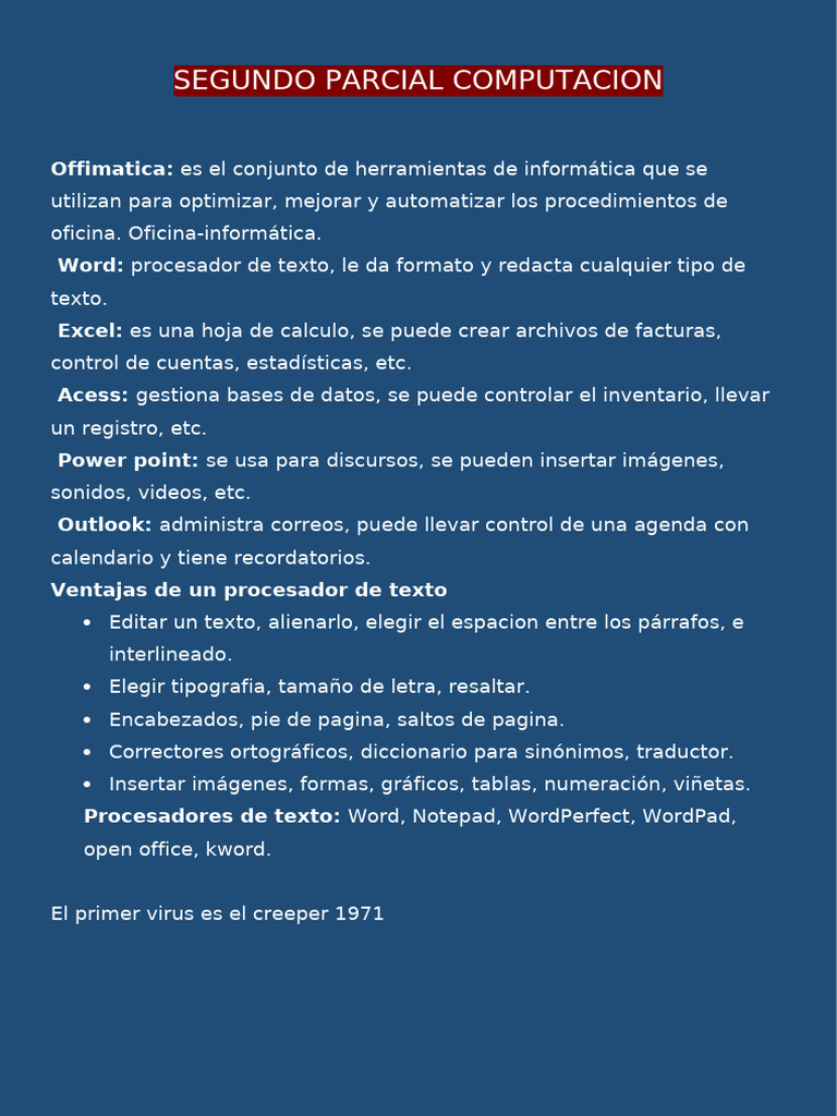 2do Parcial Computacion | PDF