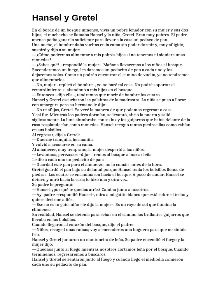 Hansel y Gretel 2 | PDF | Hansel y Gretel | Hermanos Grimm