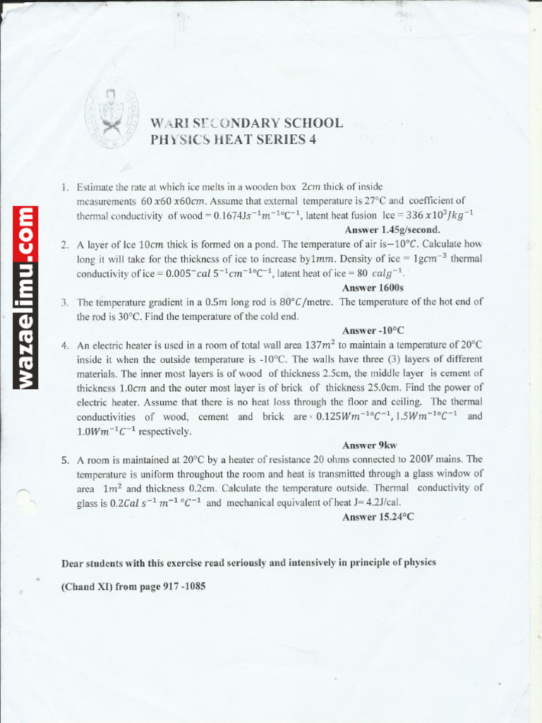 Physics Heat Series 4 | PDF