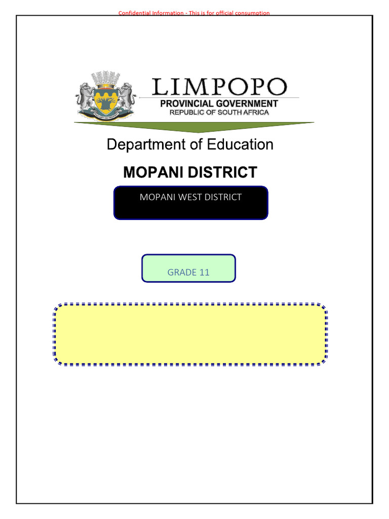 Maths Grade 11 Term 3 Test 3 Mopani West August 2024 | PDF | Mathematics