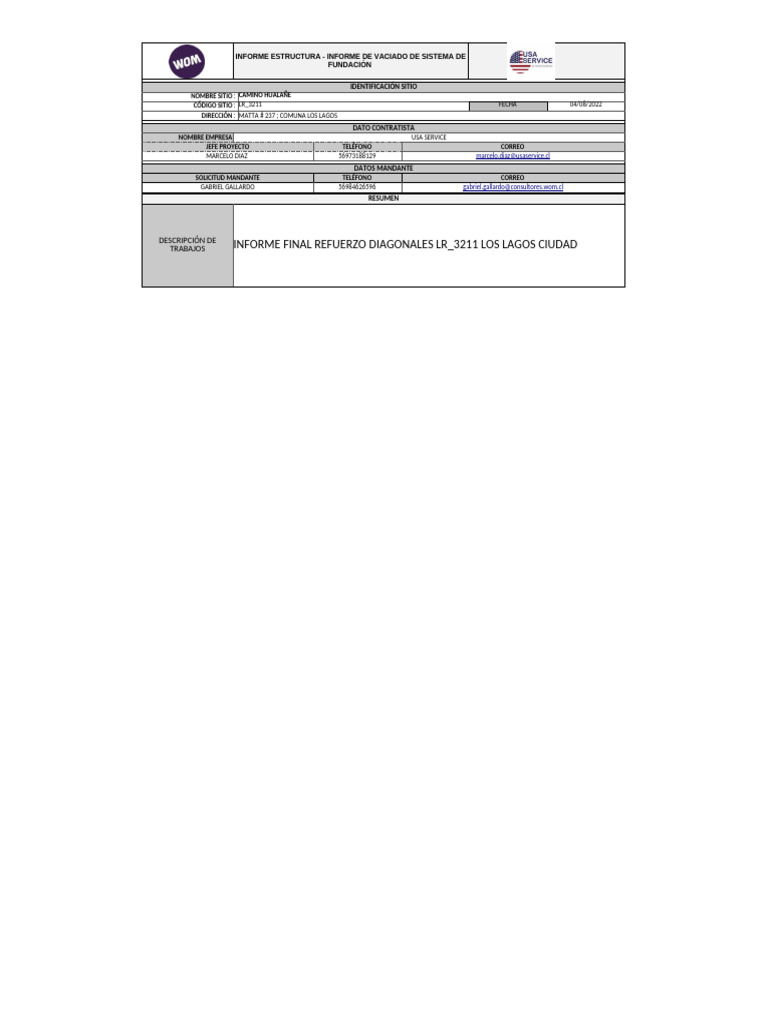 Informe Final LR - 3211 Los Lagos Ciudad | PDF