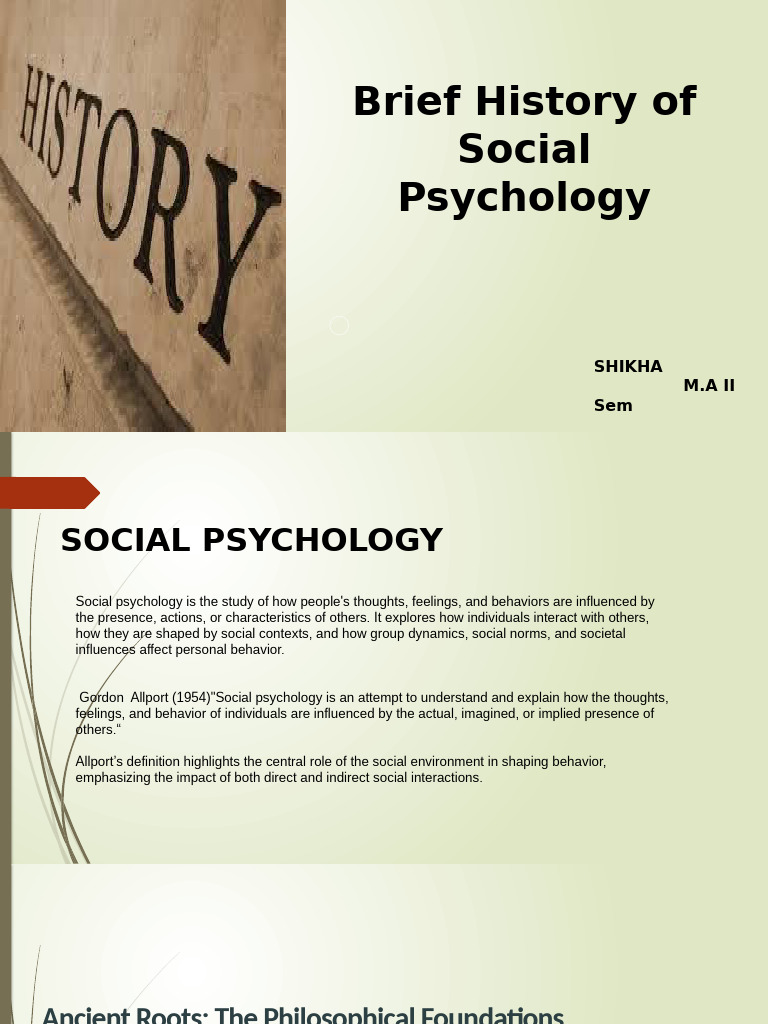 History of Social Psychology Overview | PDF | Social Psychology ...