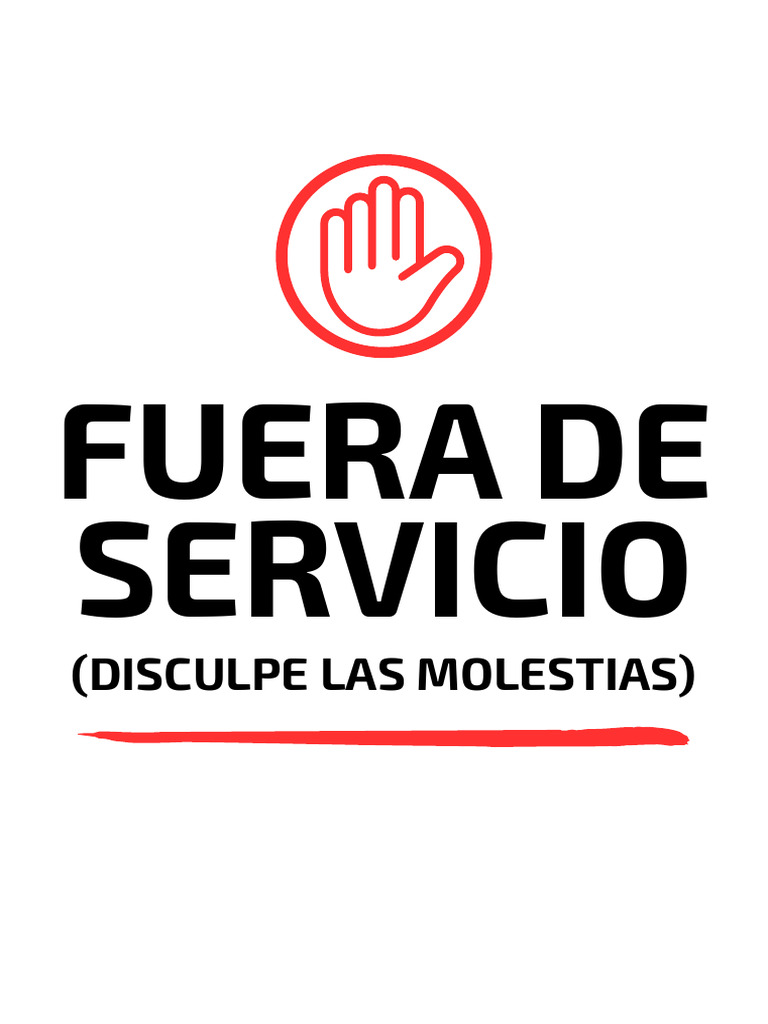 Anuncio de Fuera de Servicio Negro y Rojo Minimalista | PDF