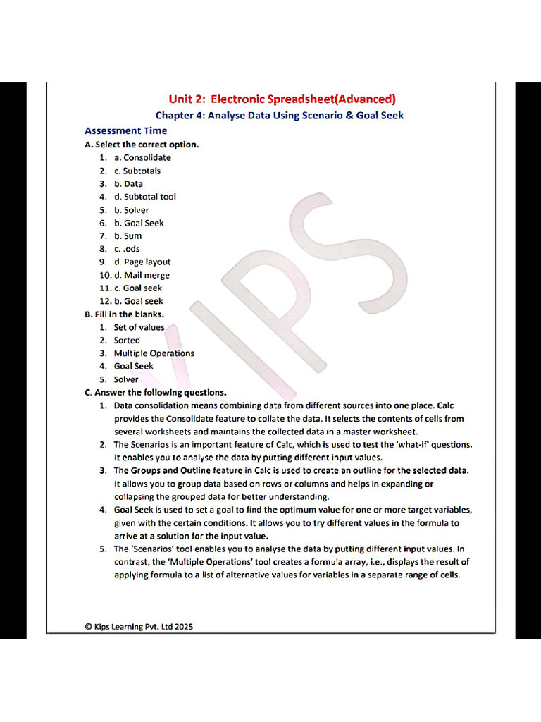 10 It Part B Unit II Answer Keys | PDF