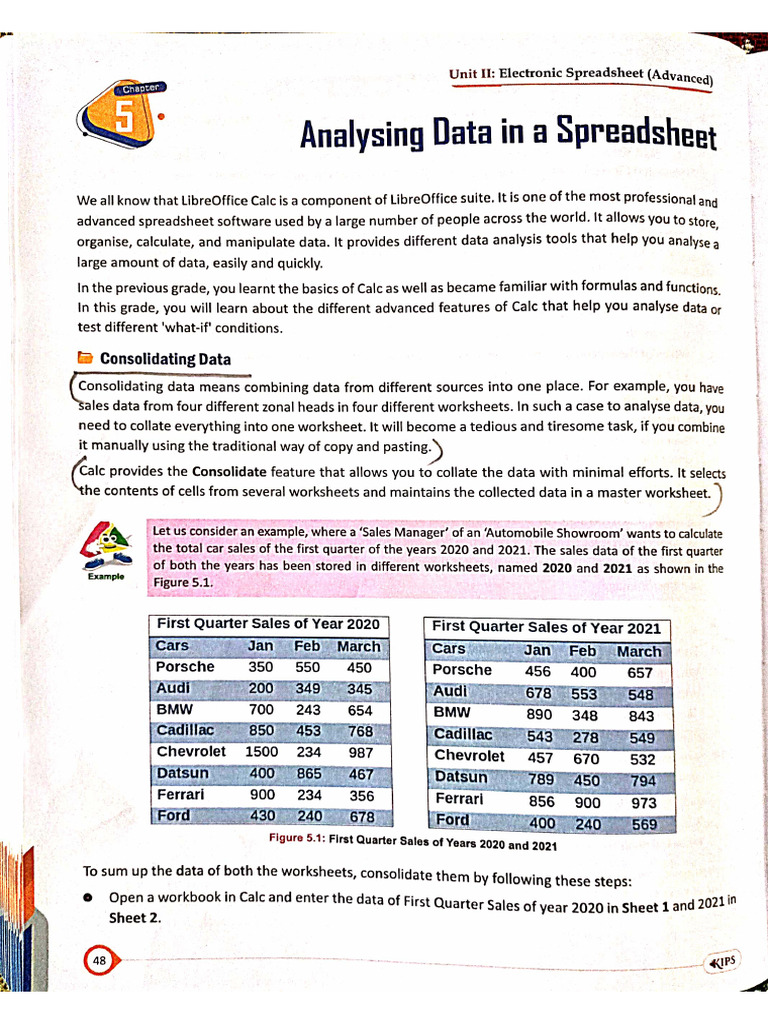10 - IT - Part B - Unit II - Electronic Spreadsheet (Advanced) | PDF