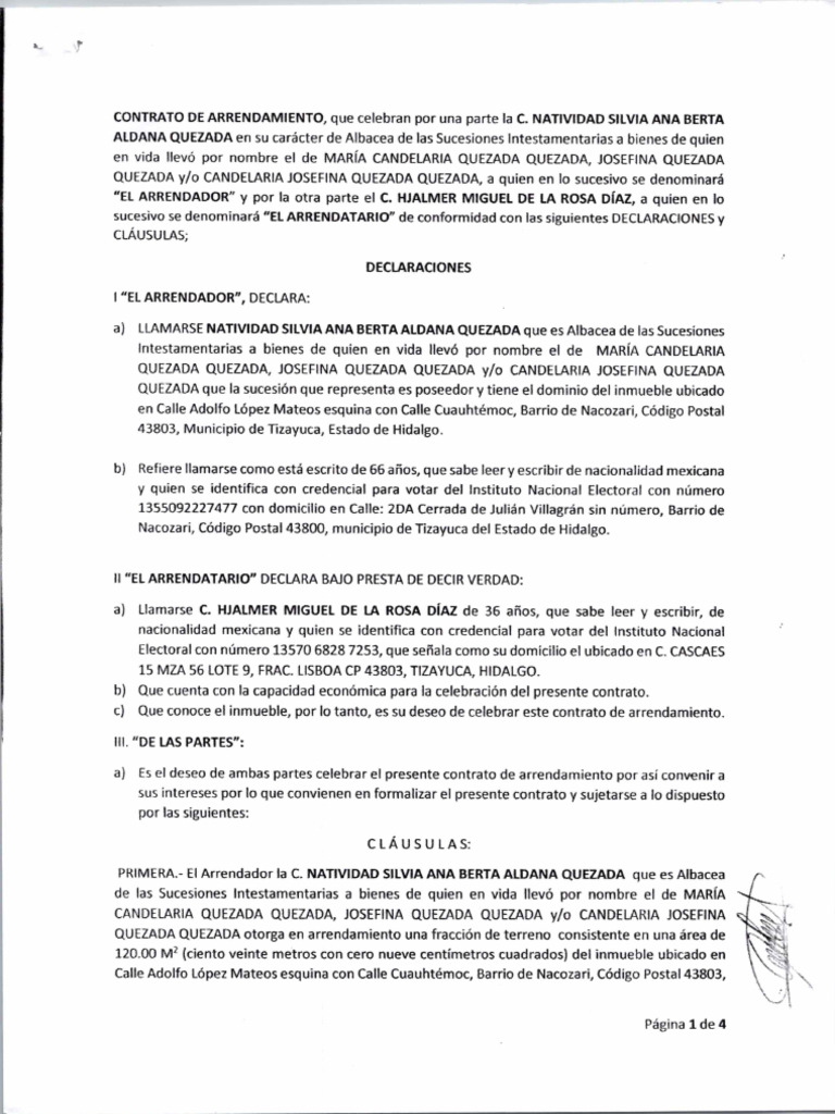 Machote Contrato Hjalmer | PDF