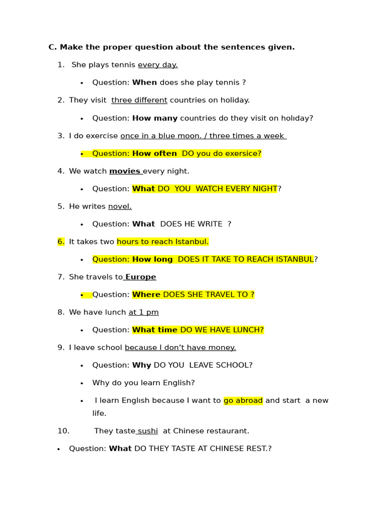 Formulating Questions from Sentences | PDF