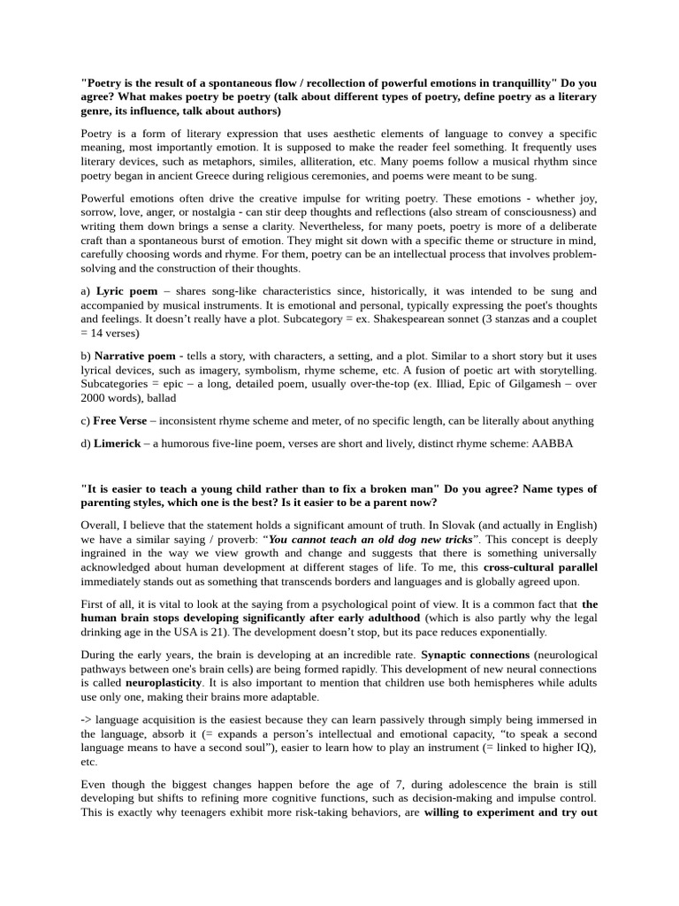 Understanding Poetry and Parenting Styles | PDF | Poetry | European Union