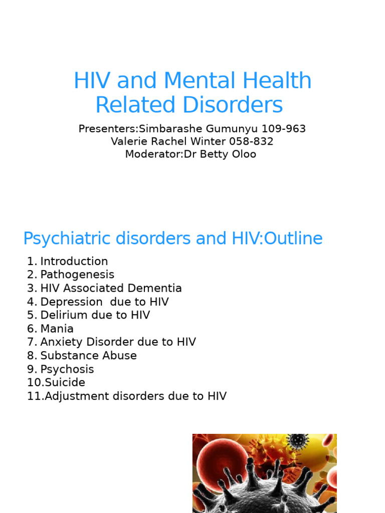 HIV and Mental Health Disorders Overview | PDF | Major Depressive ...