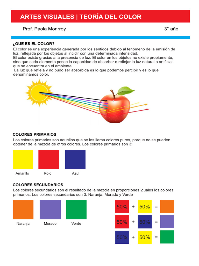 Teoría del Color en Artes Visuales | PDF | Color | Matiz