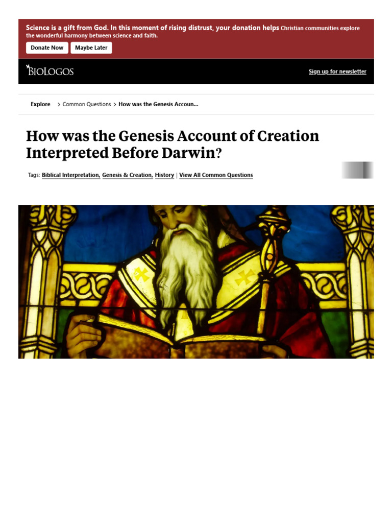 Pre-Darwin Genesis Interpretations | PDF | Creationism | Origen