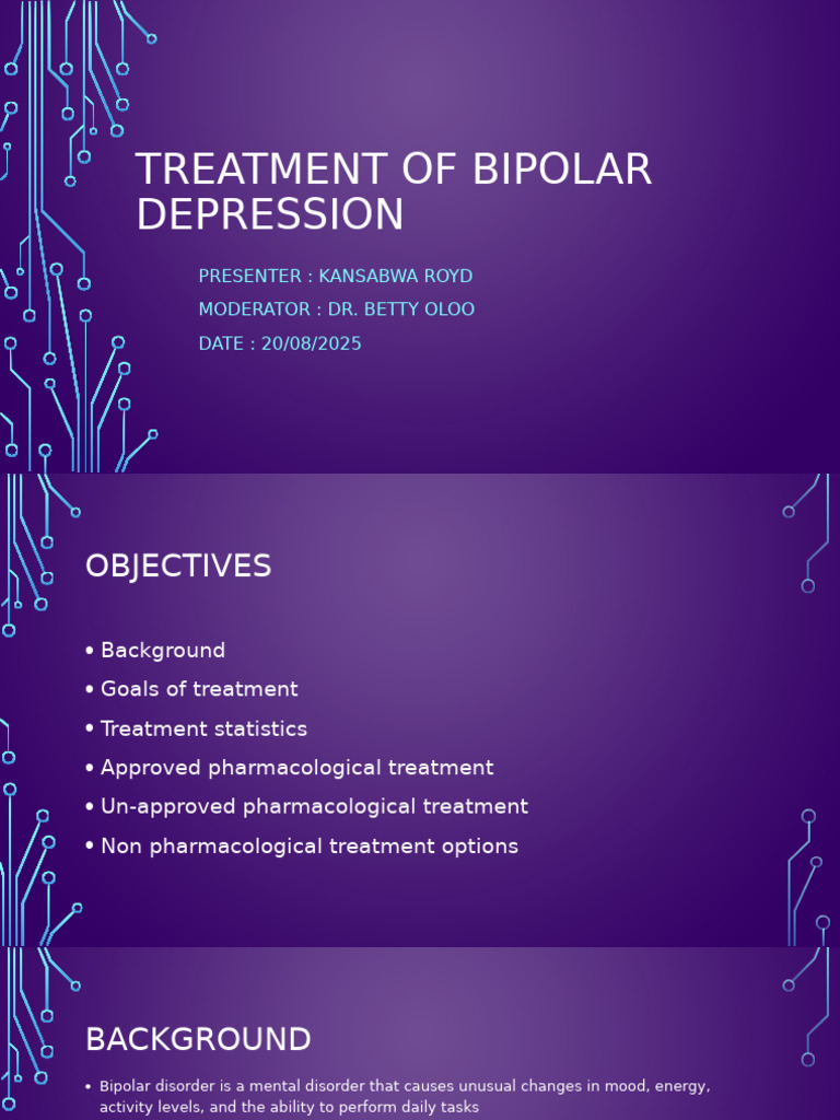 Bipolar Depression Treatment Overview | PDF | Bipolar Disorder | Mania