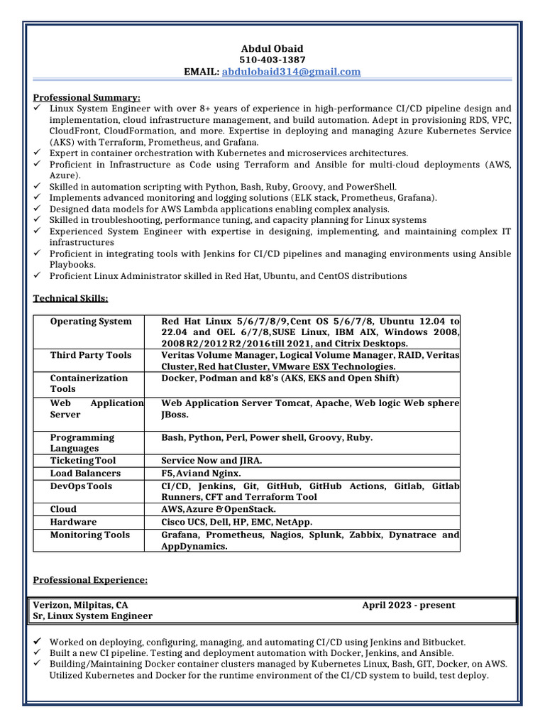 Obaid Resume | PDF | Cloud Computing | Amazon Web Services