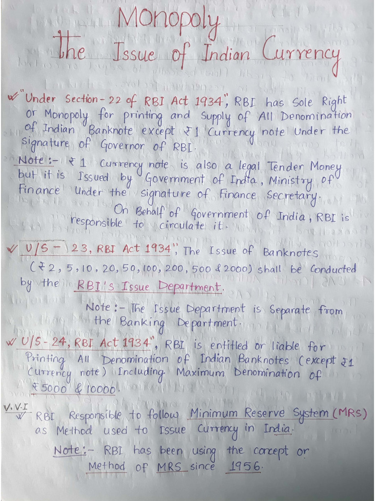 Monopoly The Issue of Indian Currency | PDF