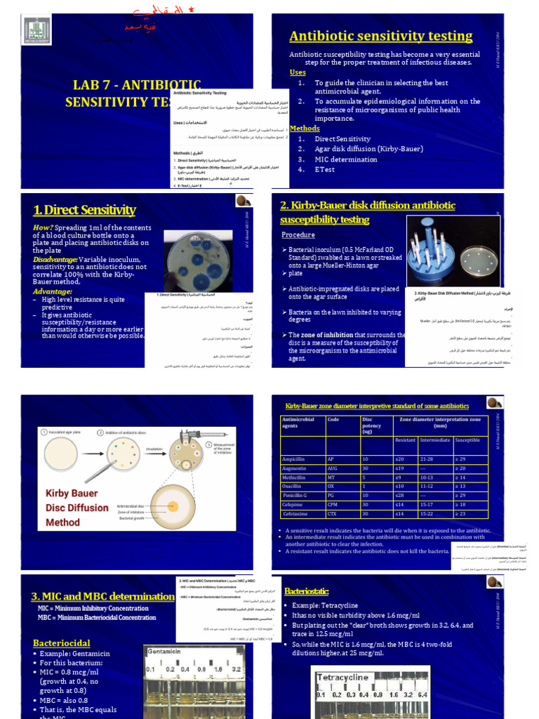Antibiotic Sensitivity Testing Methods | PDF | Clinical Medicine ...