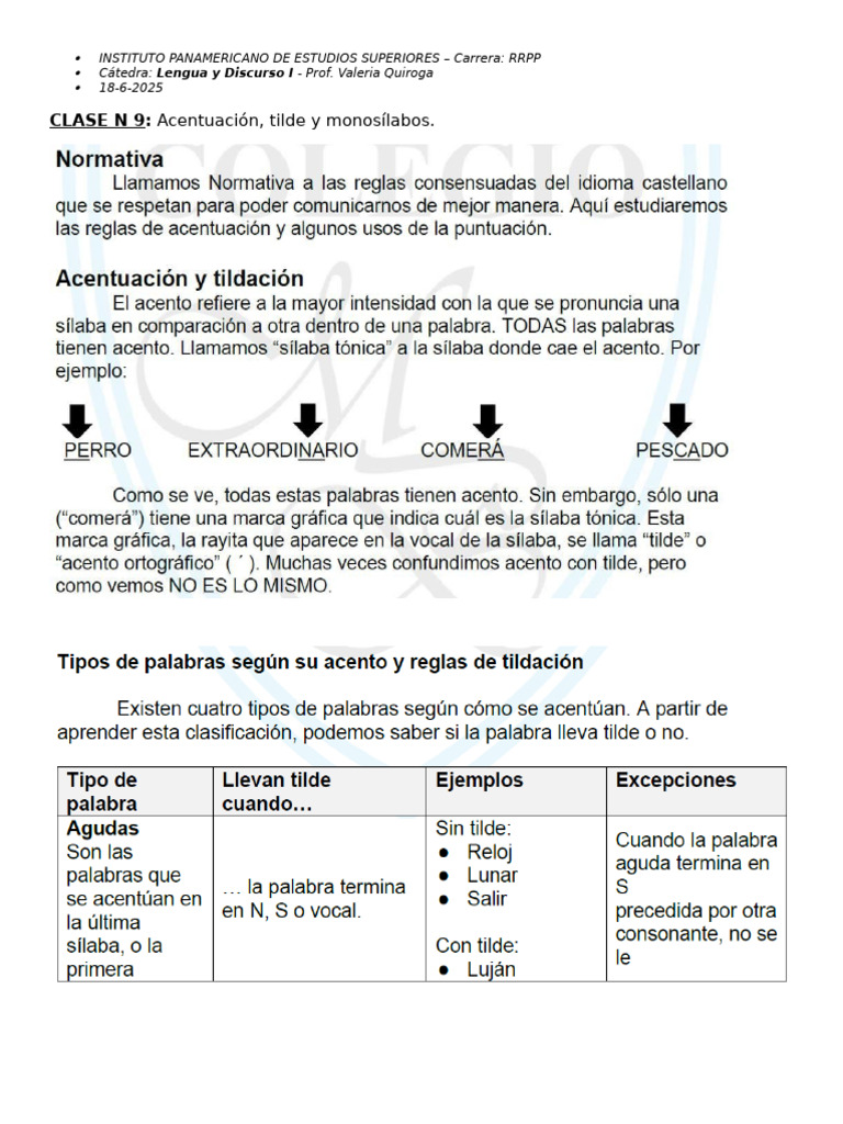 Acentuacion, Tilde y Monosilabos | PDF