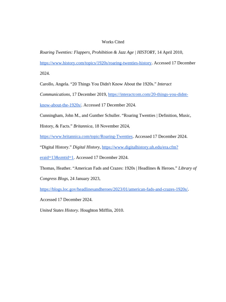 1920s Essay | PDF