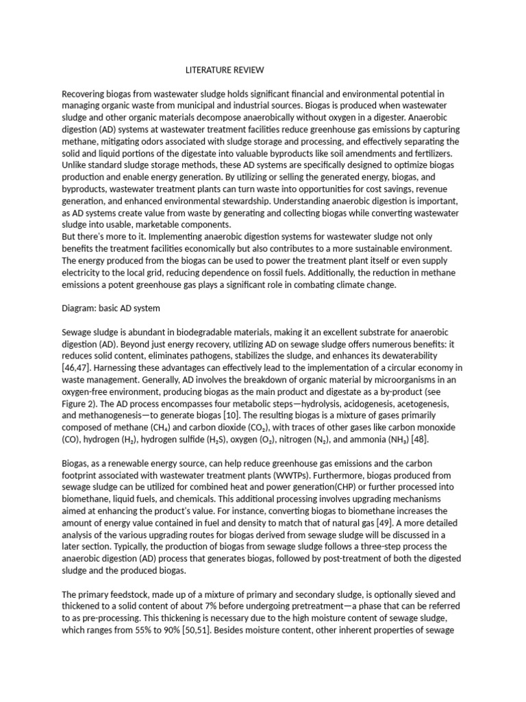 My Project Work Literature Review | PDF | Anaerobic Digestion | Biogas