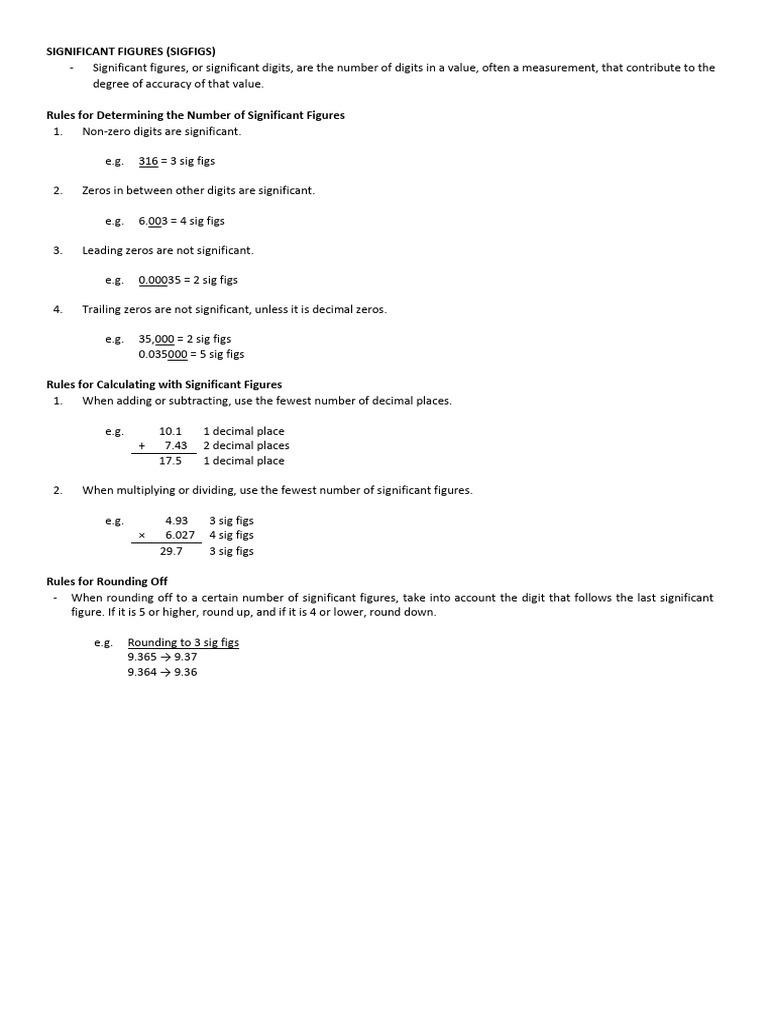 Understanding Significant Figures and Units | PDF | Significant Figures ...