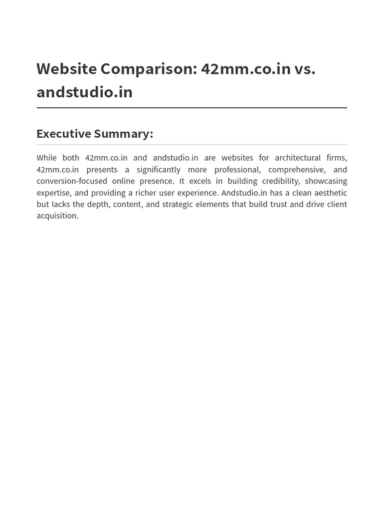 Website Comparison | PDF | Websites | Narrative