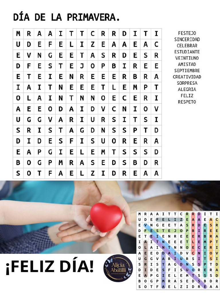 Sopa de Letras. Primavera. Alicia Abatilli | PDF