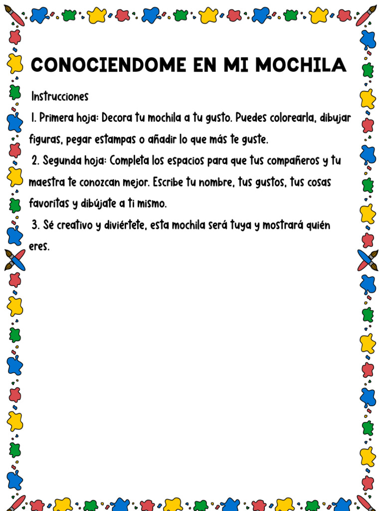Conociéndome en mi Mochila | PDF