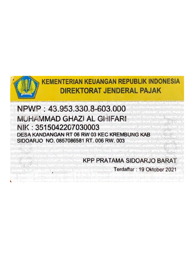 NPWP | PDF