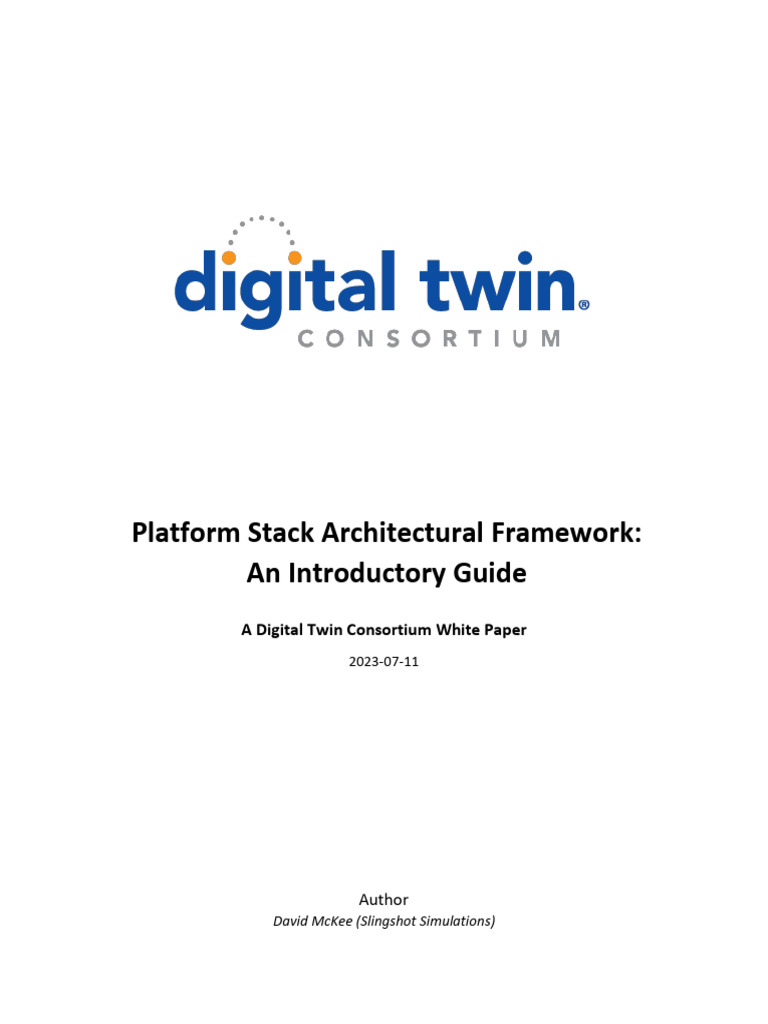 Digital Twin Platform Stack Framework Guide | PDF | System | Simulation