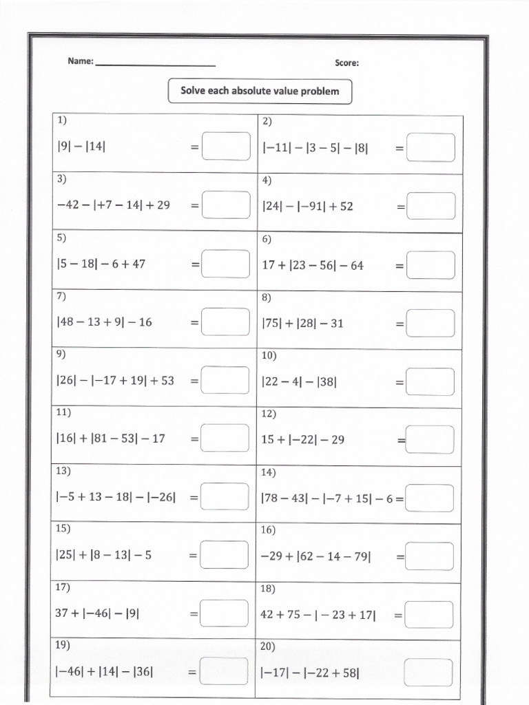 Absolute Value 4 | PDF