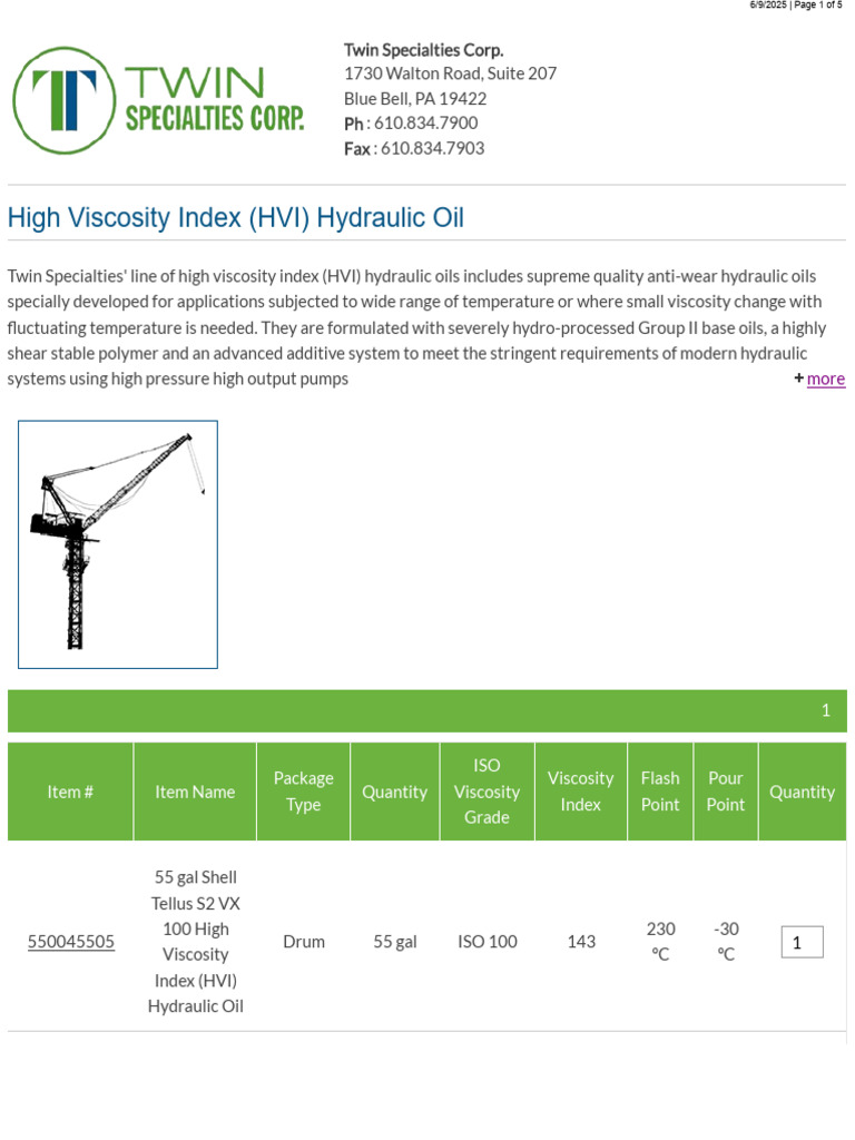 High Viscosity Index Hydraulic Oils | PDF | Continuum Mechanics ...