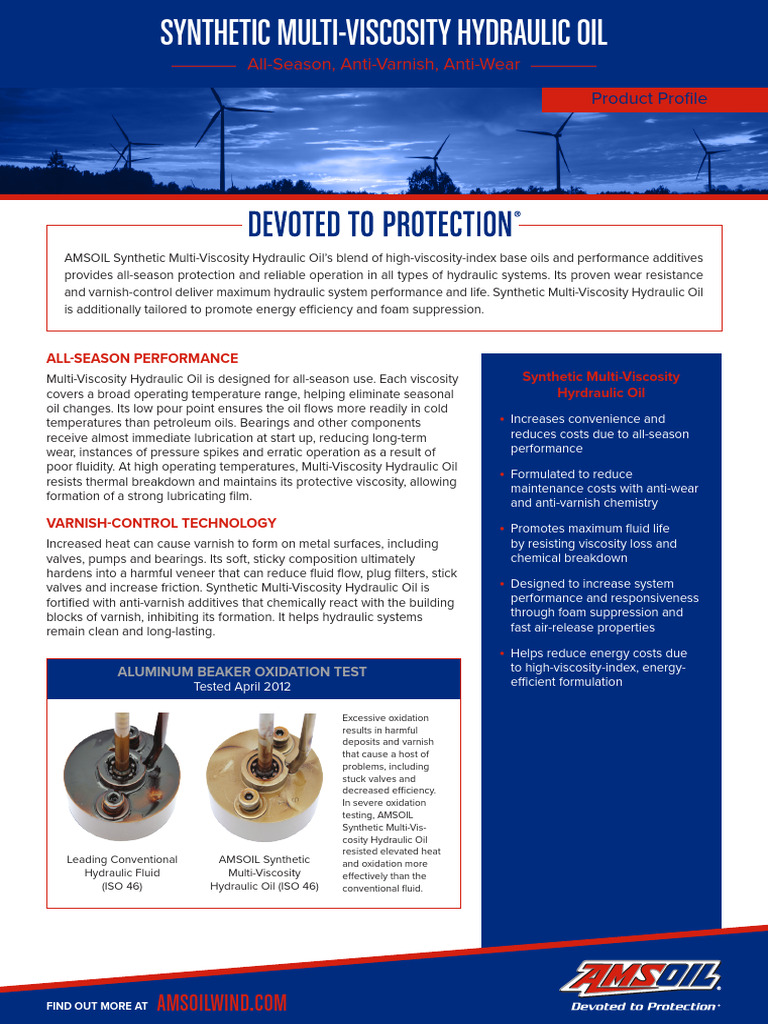 AMSOIL Multi-Viscosity Hydraulic Oil | PDF | Mechanical Engineering ...