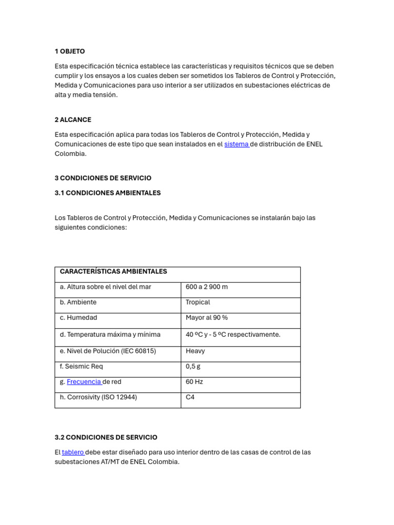 Especificaciones Tableros Control Eléctrico | PDF | Transformador ...