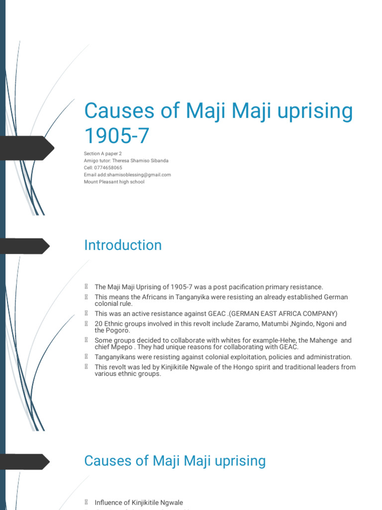 Causes of the Maji Maji Uprising | PDF | Taxes
