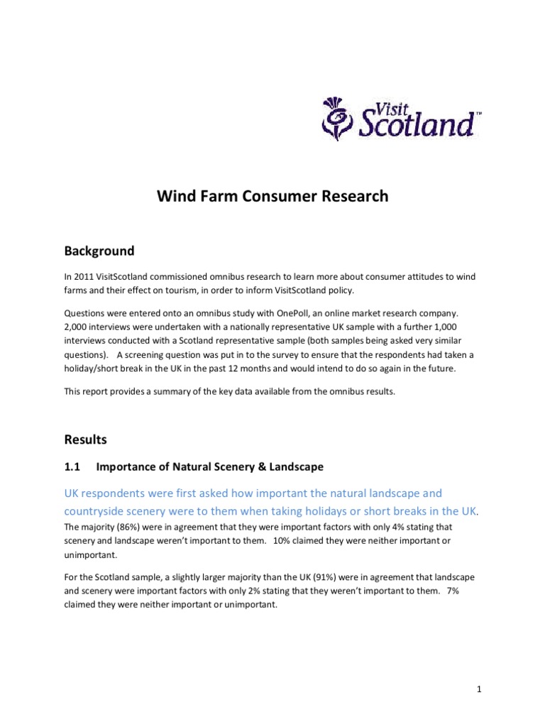 Windfarm Consumer Research Final - Docx | PDF | United Kingdom | Scotland