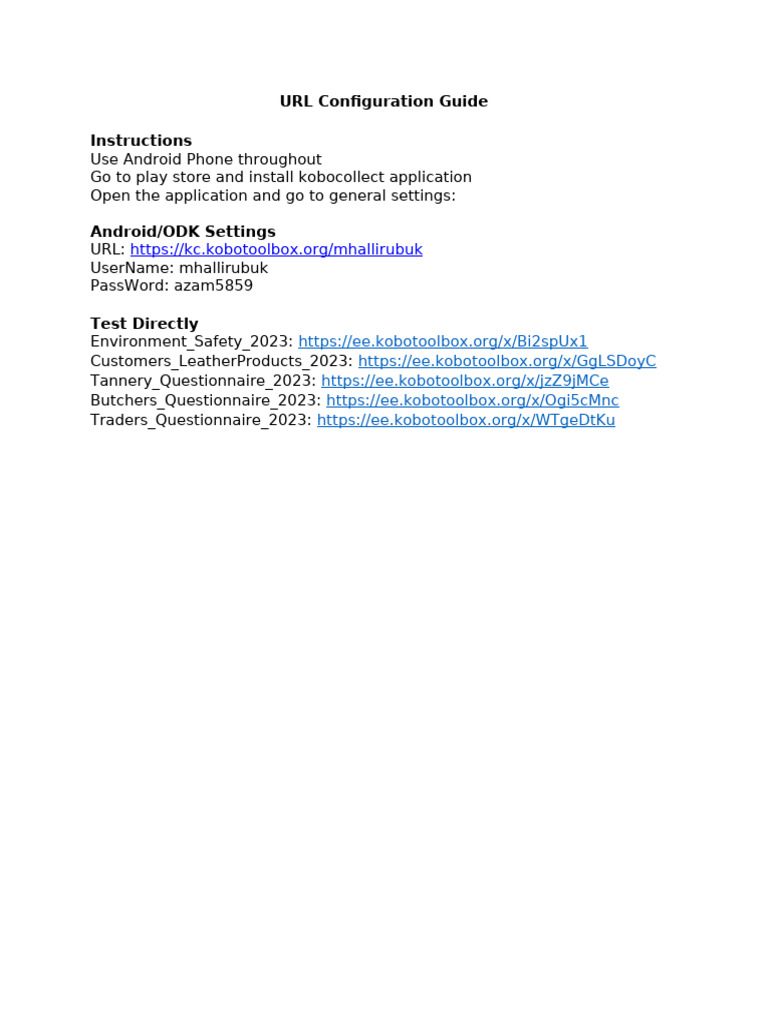 URL Settings DataCollection | PDF