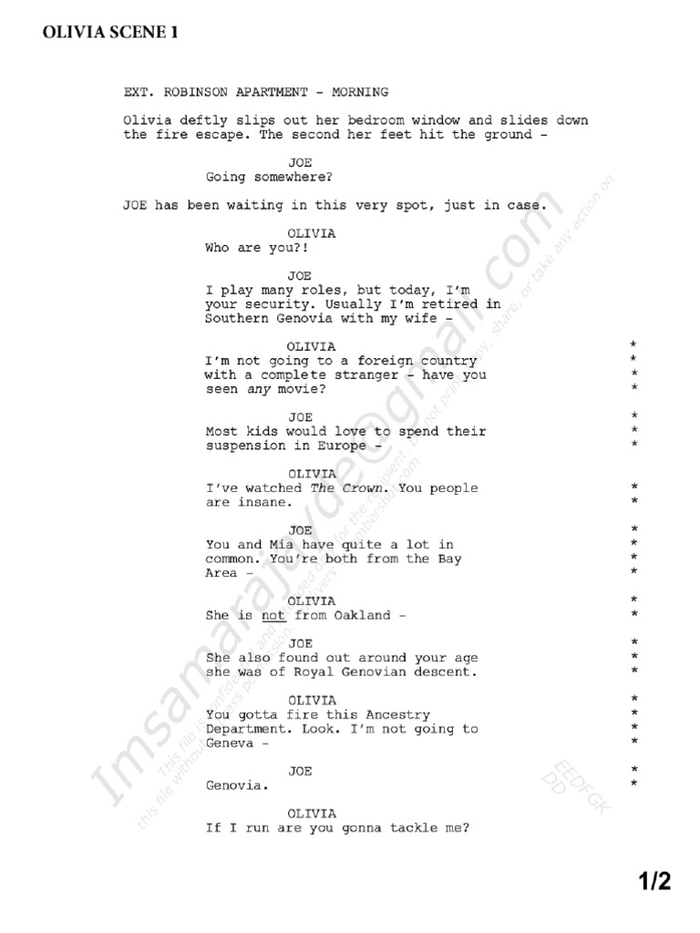 Olivia Sides For Cast It | PDF