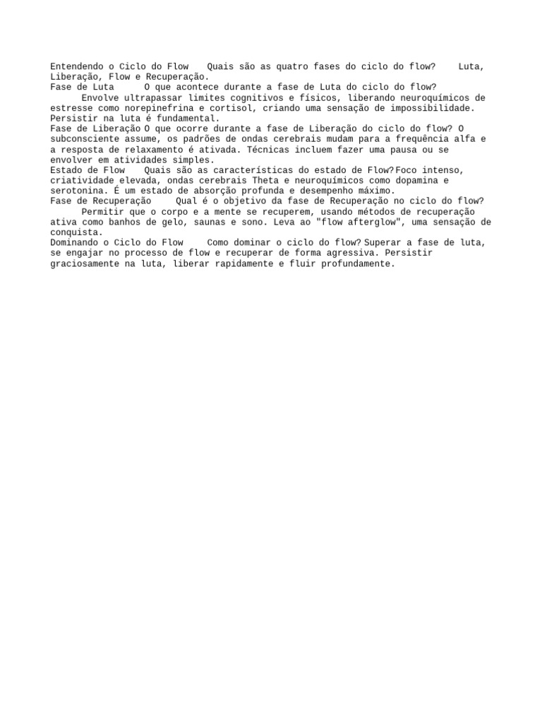Ciclo do Flow: Fases e Domínio | PDF
